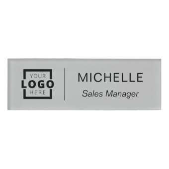 Custom Logo Business Employee Staff Name Tag | Zazzle