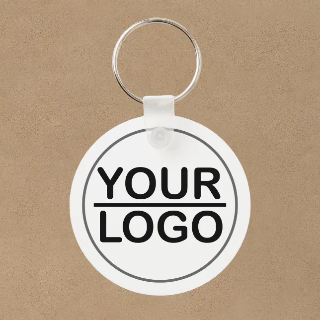 Custom logo business keychain | Zazzle