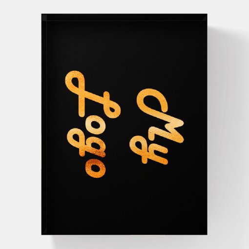 Custom logo business logo paperweight | Zazzle