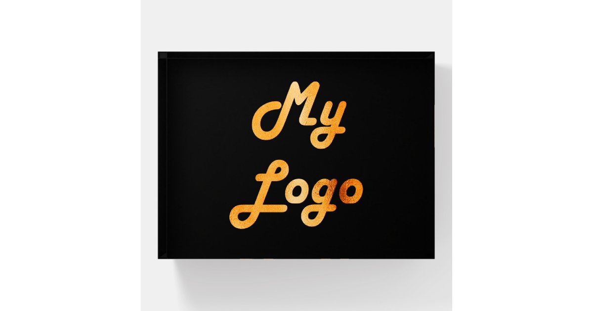Custom logo business logo paperweight | Zazzle
