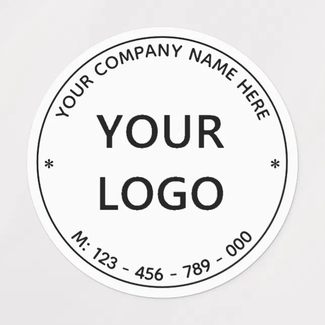 Custom Logo Business Name Personalized Promotional Labels | Zazzle