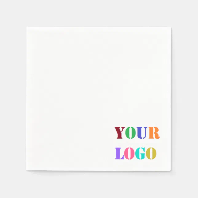 Custom Logo Business Promotional Company Napkins | Zazzle