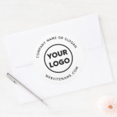 Custom Logo Business Website and Slogan Classic Round Sticker | Zazzle