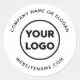 Custom Logo Business Website and Slogan Classic Round Sticker | Zazzle