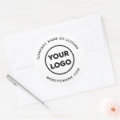 Custom Logo Business Website and Slogan Classic Round Sticker | Zazzle