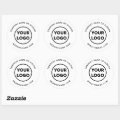 Custom Logo Business Website and Slogan Classic Round Sticker | Zazzle