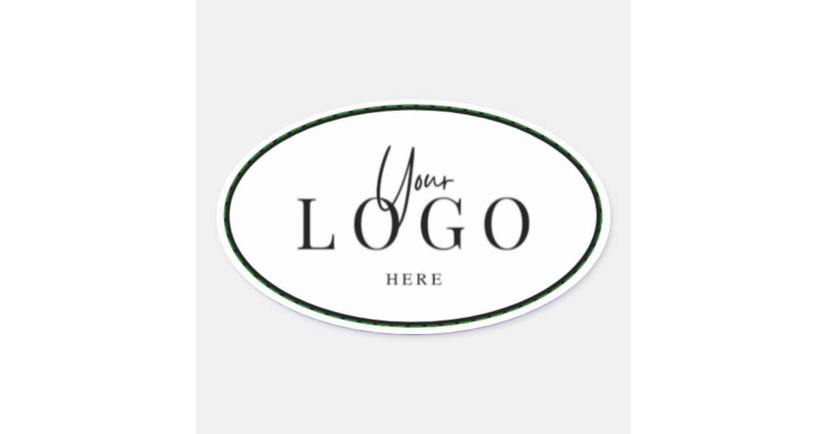 Custom logo classic oval sticker | Zazzle