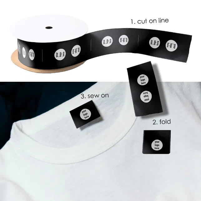 Custom Logo Clothing Labels Sew On Sewing Label Satin Ribbon | Zazzle