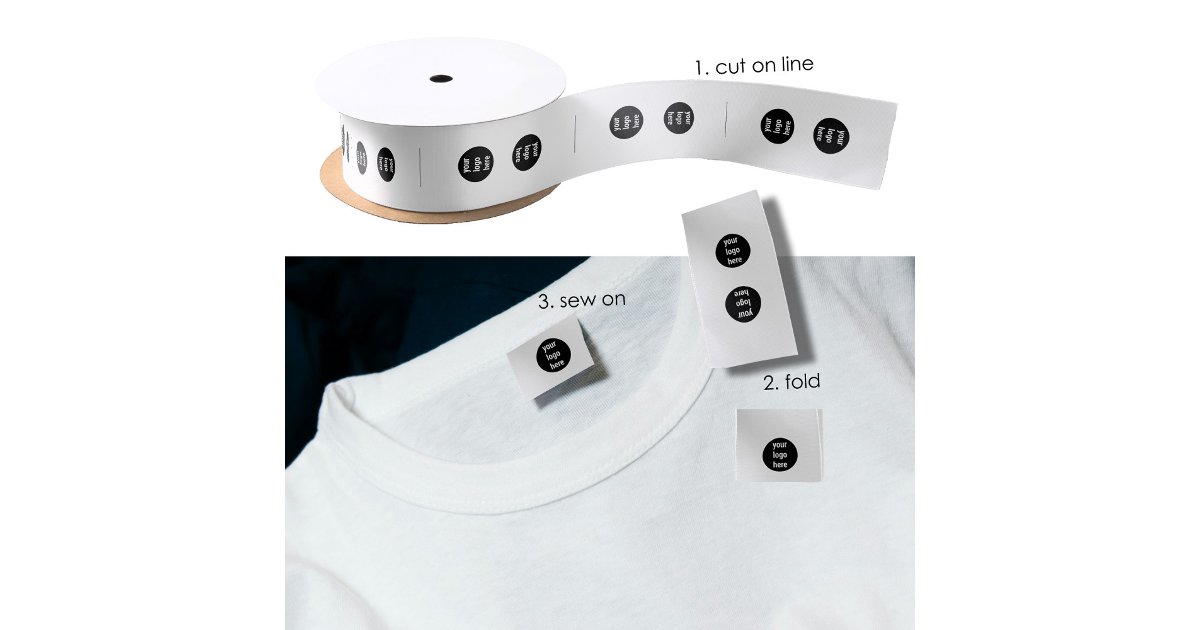 Custom Logo Clothing Labels Sew On Sewing Label Satin Ribbon | Zazzle