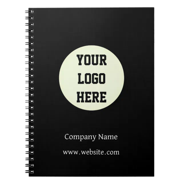 Custom Logo Company Black Business Customer Notebook | Zazzle