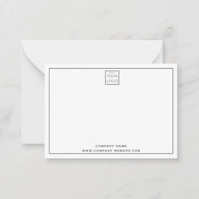 Custom Logo Company Name Small Business Note Card | Zazzle