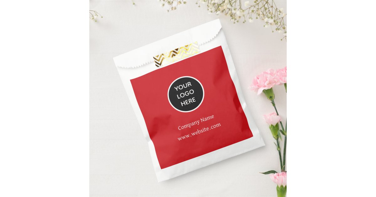 Custom Logo Company Red Business Corporate Favor Bag | Zazzle