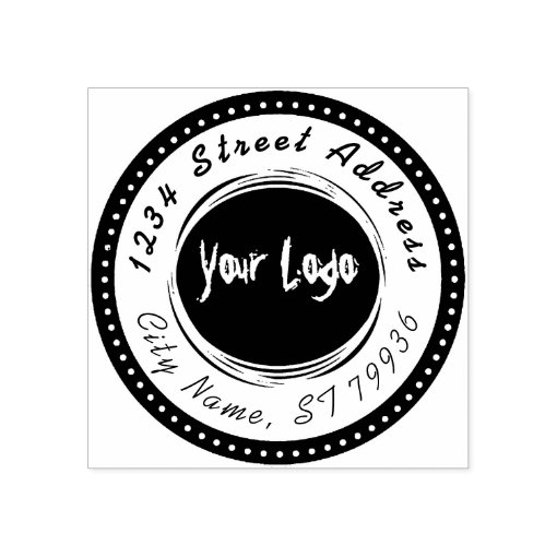 Custom Logo Company With Address Rubber Stamp | Zazzle