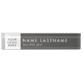 Custom Logo Dark Grey Modern Desk Name Plate | Zazzle