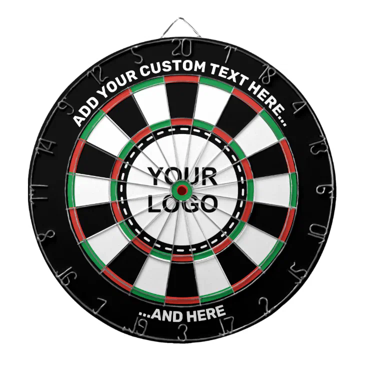 Custom Logo Dartboard with Text | Zazzle