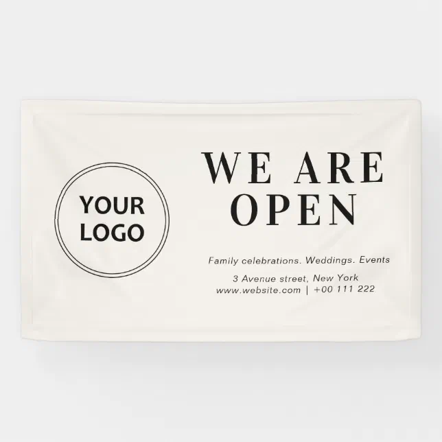 custom logo detail open business shop banner | Zazzle