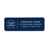 Custom logo elegant dark blue return address label | Zazzle
