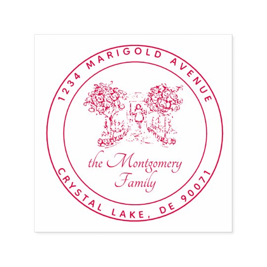 Custom Logo Elegant Family Name Return Address Self-inking Stamp ...