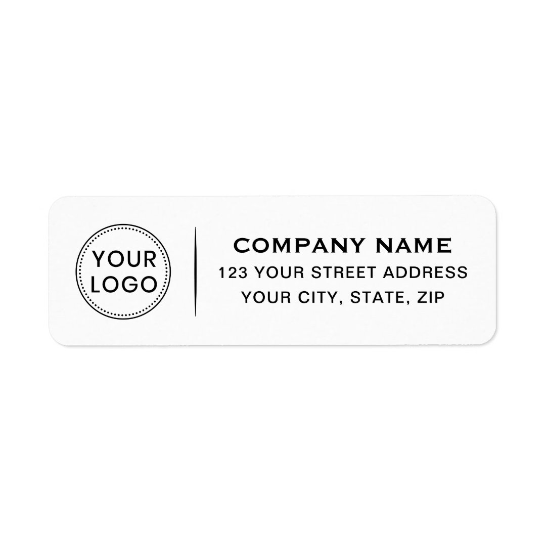 Custom logo elegant white business return address label | Zazzle