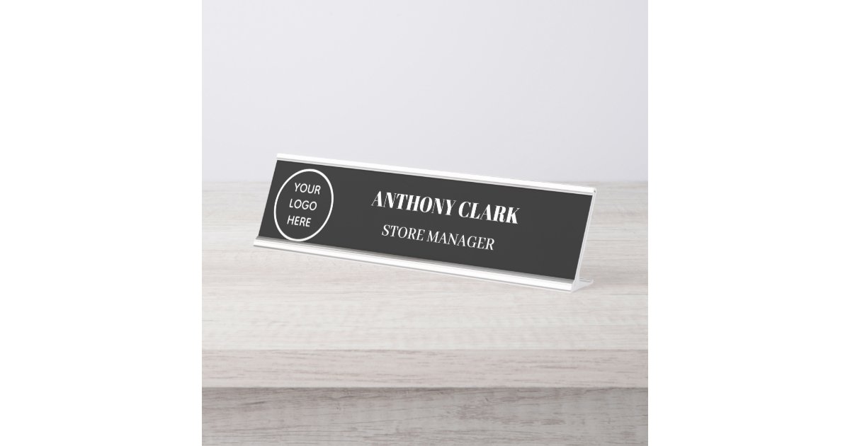 Custom Logo Employee Magnetic Company Desk Name Plate | Zazzle
