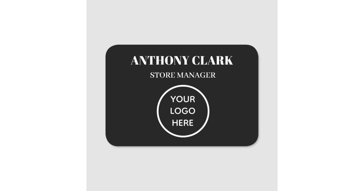 Custom Logo Employee Magnetic Company Name Tag | Zazzle