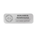 Custom Logo Employee Magnetic Faux Silver Name Tag | Zazzle