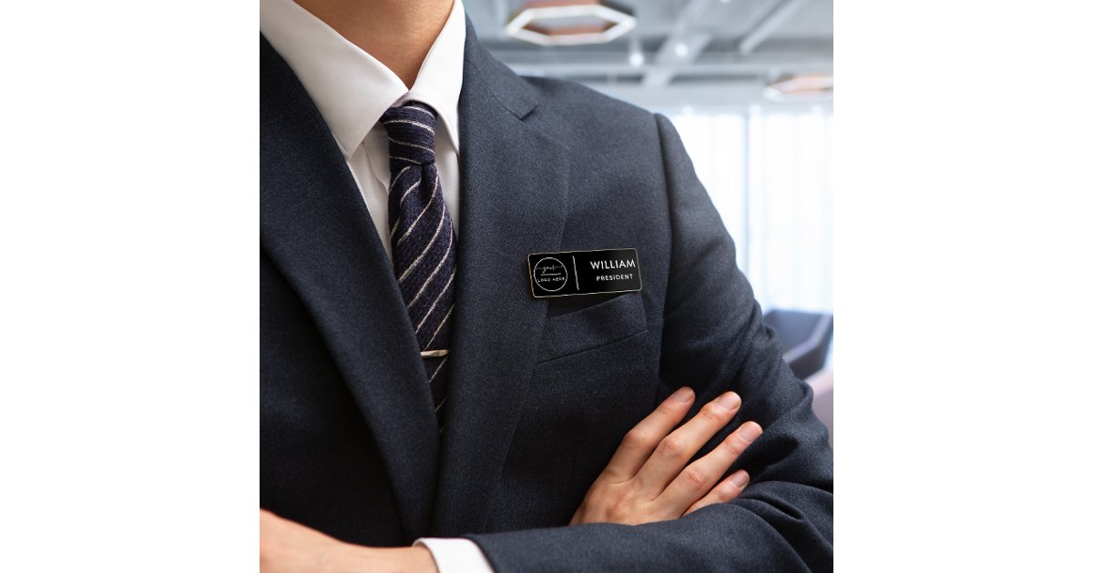 Custom Logo Employee Magnetic Or Safety Pin Name Name Tag | Zazzle