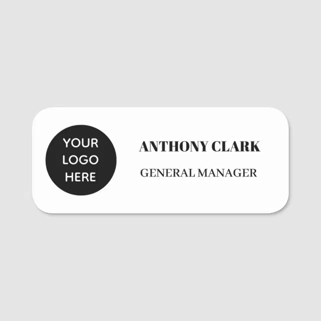 Custom Logo Employee Magnetic or Safety Pin Name Tag | Zazzle