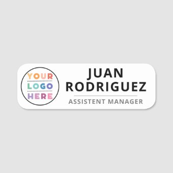 Custom Logo Employee Magnetic Or Safety Pin Name Tag | Zazzle