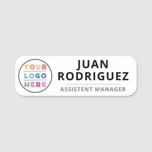 Custom Logo Employee Magnetic Or Safety Pin Name Tag | Zazzle