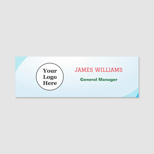 Custom Logo Employee Magnetic Or Safety Pin Name Tag | Zazzle