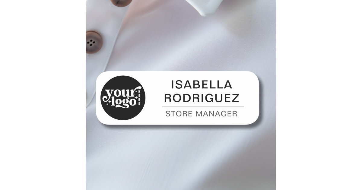 Custom Logo Employee Magnetic Or Safety Pin Name Tag | Zazzle