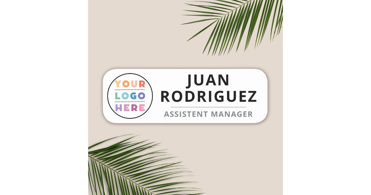 Custom Logo Employee Magnetic Or Safety Pin Name Tag | Zazzle