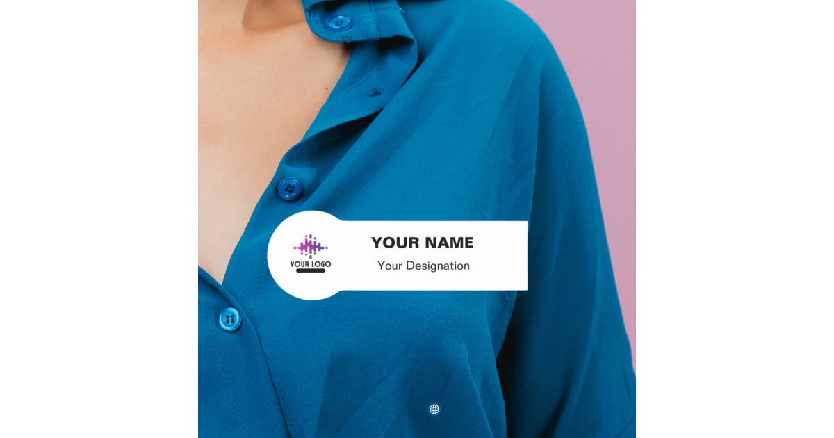 Custom Logo Employee Magnetic Or Safety Pin Name Tag | Zazzle
