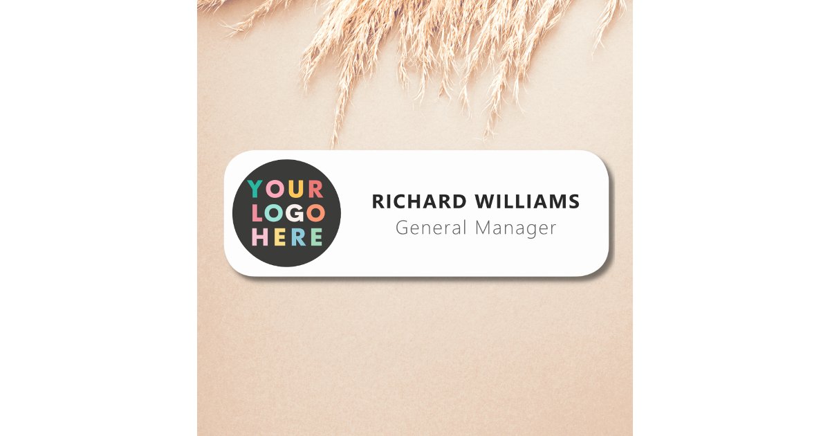 Custom Logo Employee Magnetic Or Safety Pin Name Tag | Zazzle