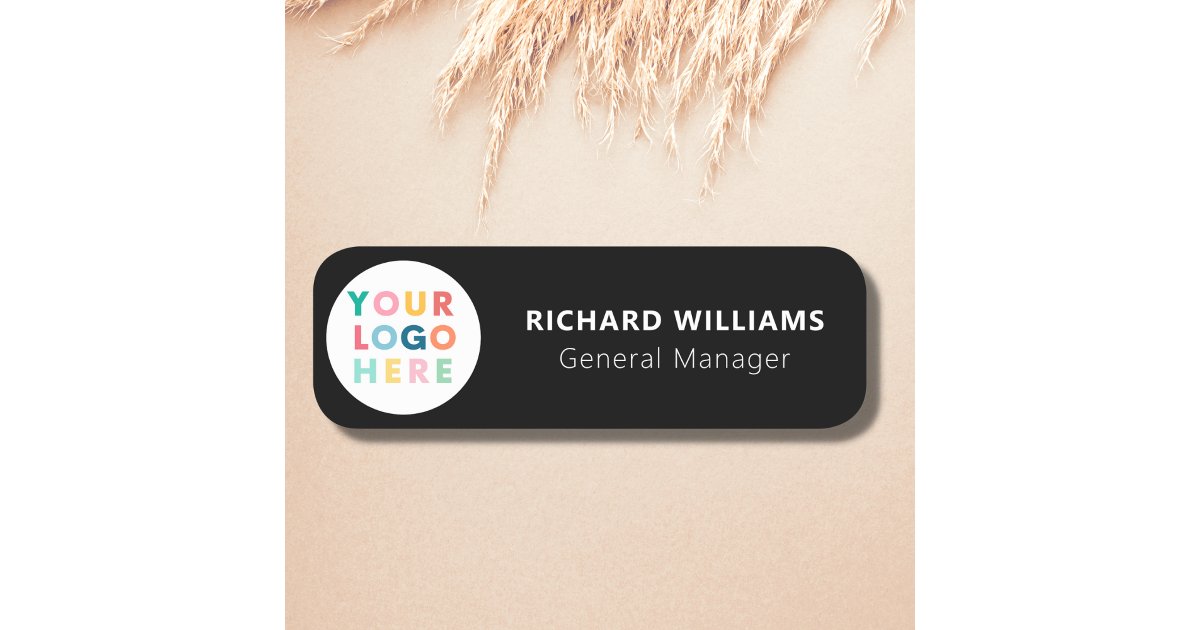 Custom Logo Employee Magnetic Or Safety Pin Name Tag | Zazzle