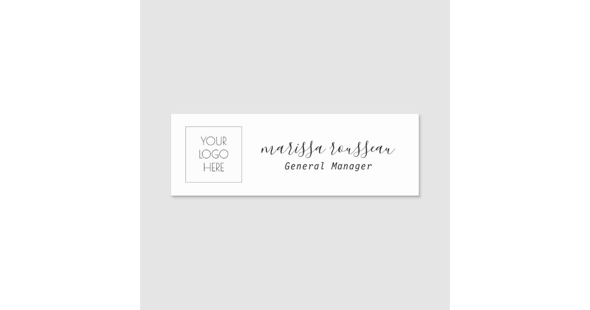 Custom Logo Employee Magnetic OR Safety Pin Name Tag | Zazzle