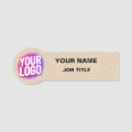 Custom Logo Employee Magnetic Or Safety Pin Sandy Name Tag | Zazzle
