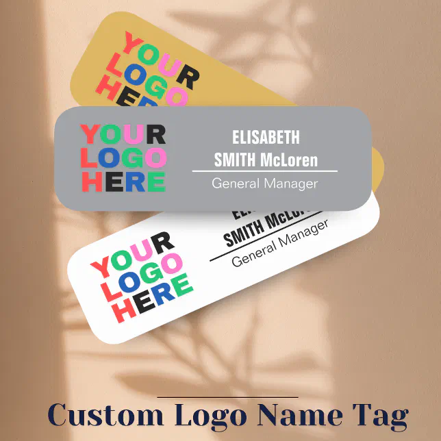 Custom Logo Employee Magnetic Pin - Faux Gold Fini Name Tag | Zazzle