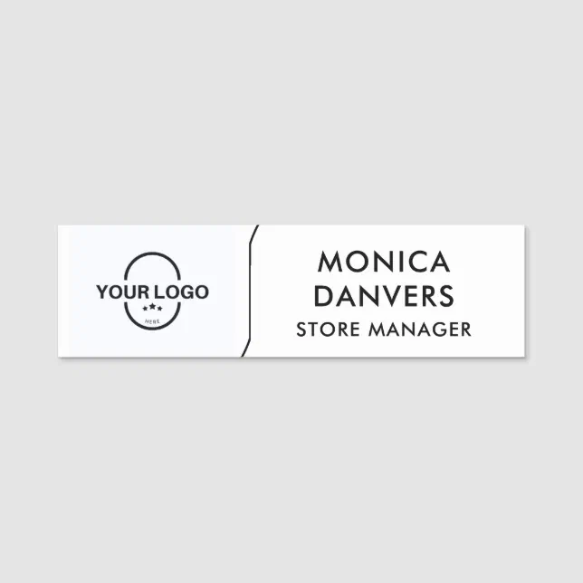 Custom Logo Employee Magnetic Safety Name Tag | Zazzle