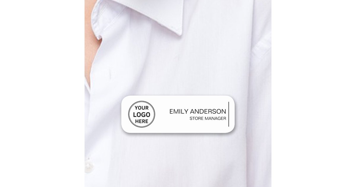 Custom Logo Employee Magnetic Safety Pin Name Tag | Zazzle