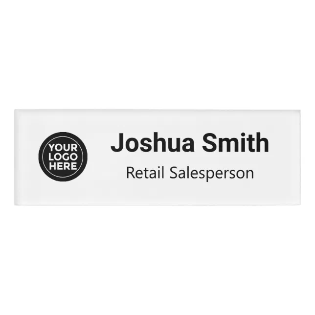 Custom Logo Employee Name Tag | Zazzle