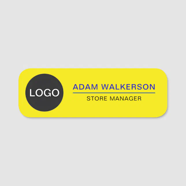 Custom Logo Employee (Professional Job) Business Name Tag | Zazzle