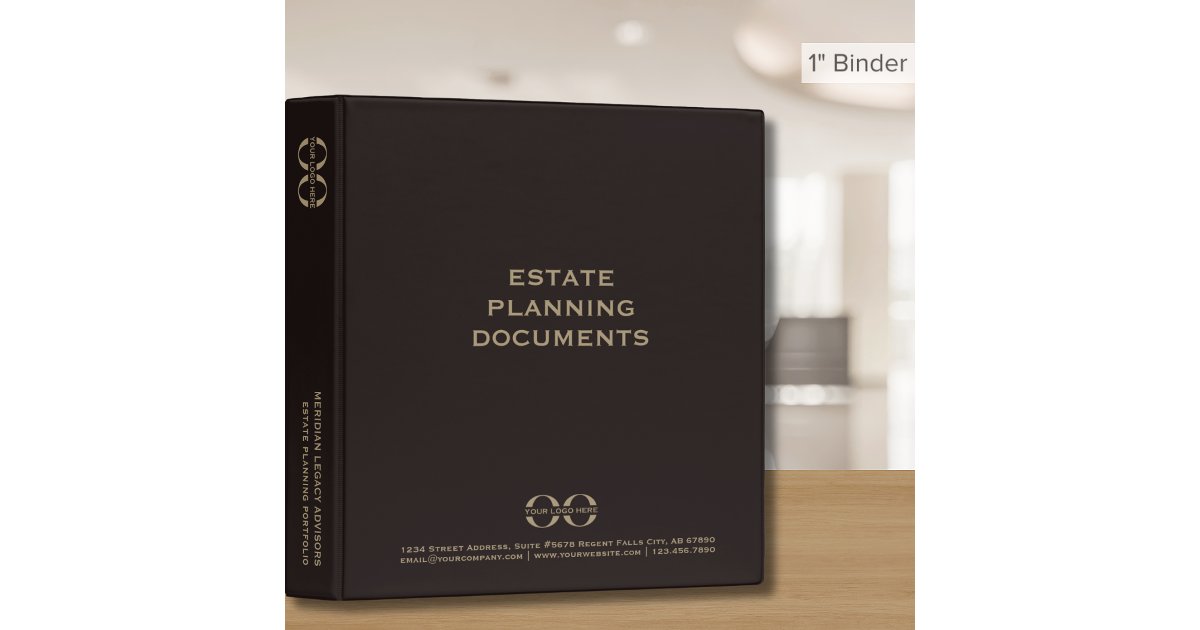 Custom Logo Estate Planning Portfolio Binder | Zazzle