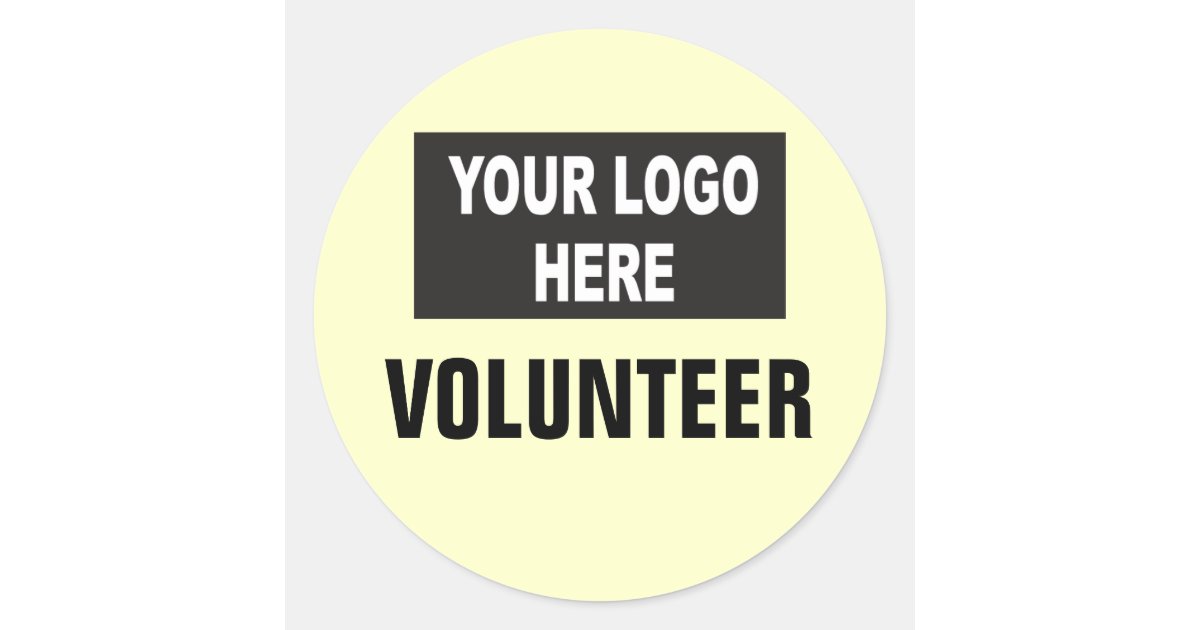 Custom Logo Event Volunteer Classic Round Sticker | Zazzle