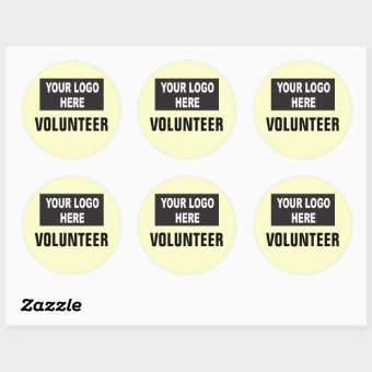 Custom Logo Event Volunteer Classic Round Sticker | Zazzle