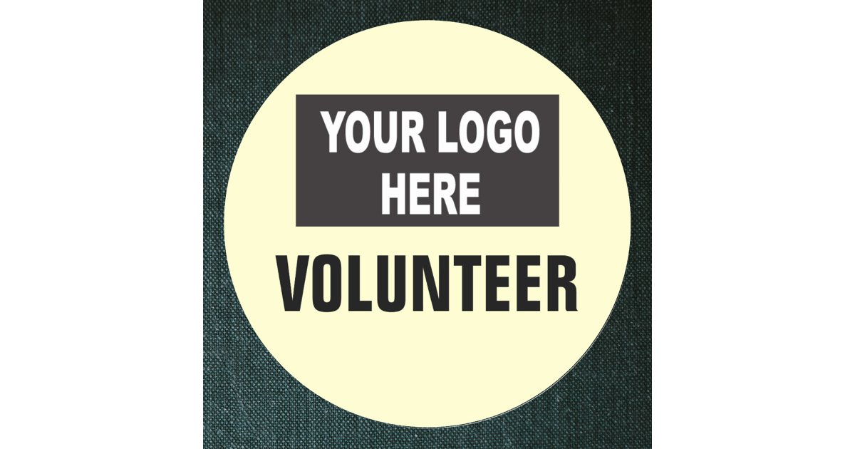 Custom Logo Event Volunteer Classic Round Sticker | Zazzle