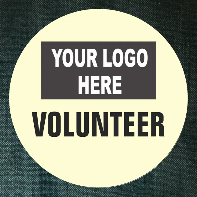 Custom Logo Event Volunteer Classic Round Sticker | Zazzle