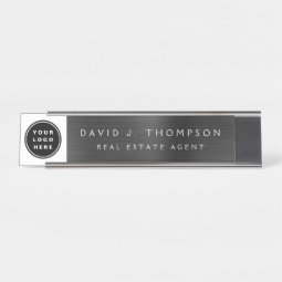 Custom Logo Executive Black Professional Desk Name Plate | Zazzle