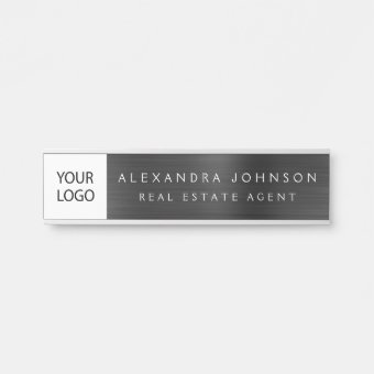 Custom Logo Executive Black Professional Door Sign | Zazzle